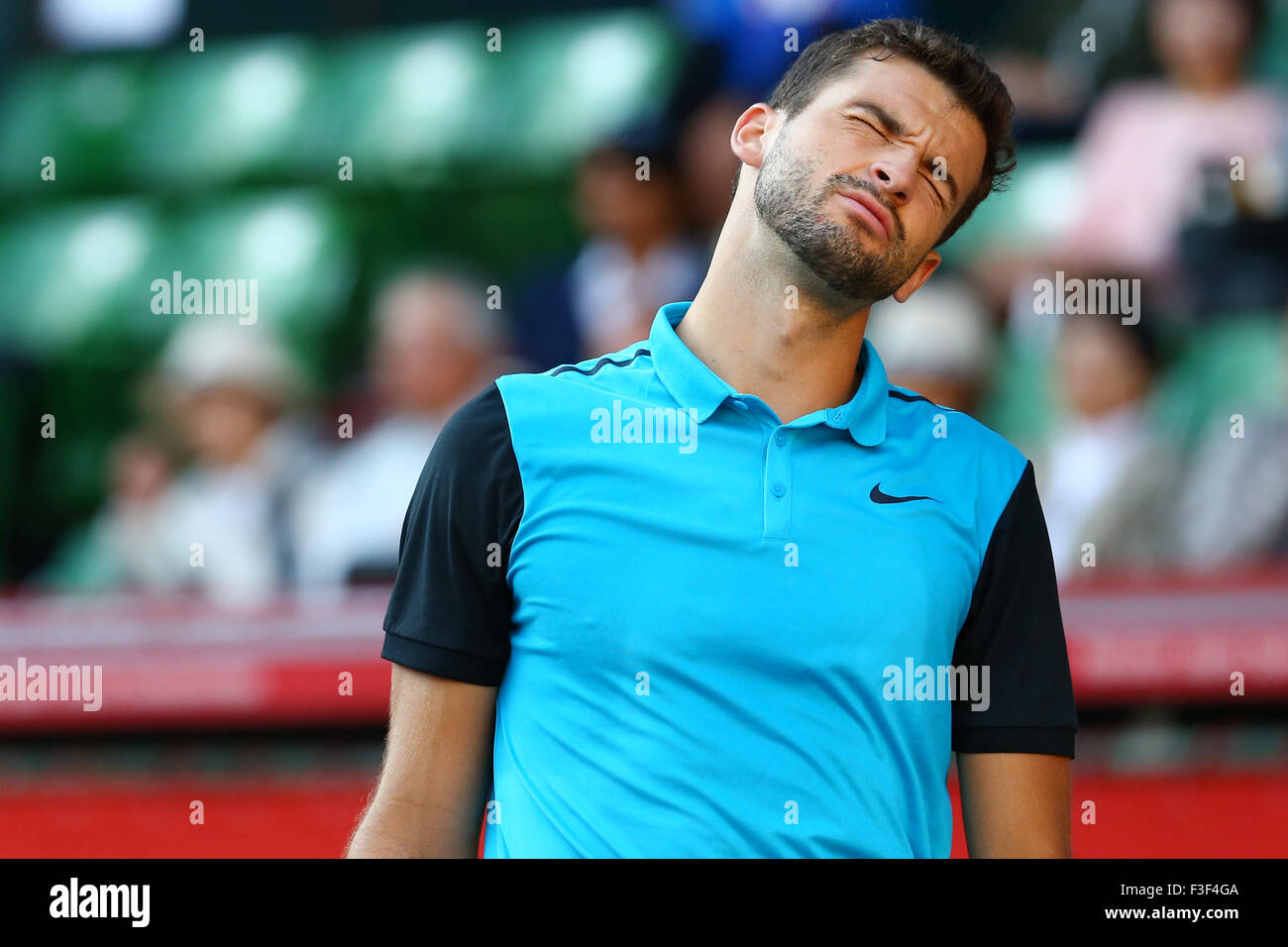 Ariake Coliseum, Tokyo, Japan. 6th Oct, 2015. Grigor Dimitrov (BUL ...
