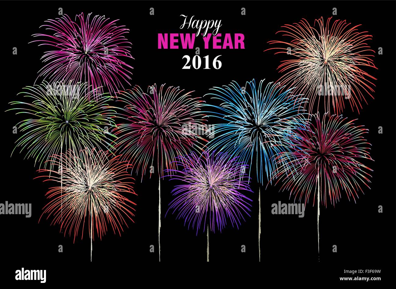 Midnight fireworks Stock Vector Images - Alamy