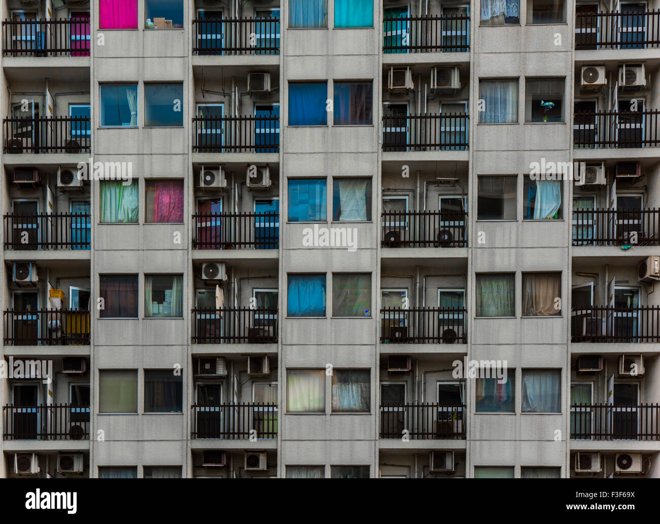 Exterior of colorful curtain window building,Shinjuku-Ku,Tokyo,Japan ...