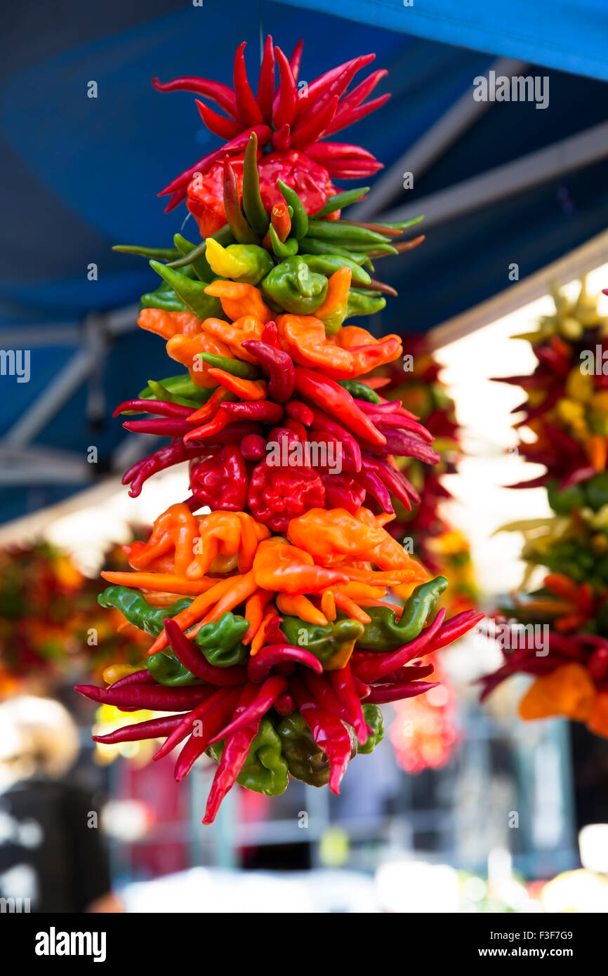 Hanging hot peppers hi-res stock photography and images - Alamy