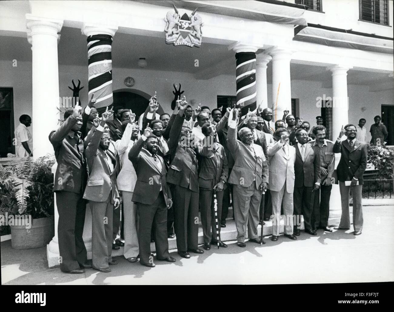 Jan. 09, 1974 - President Kenyatta poses with the three Angolan leaders ...