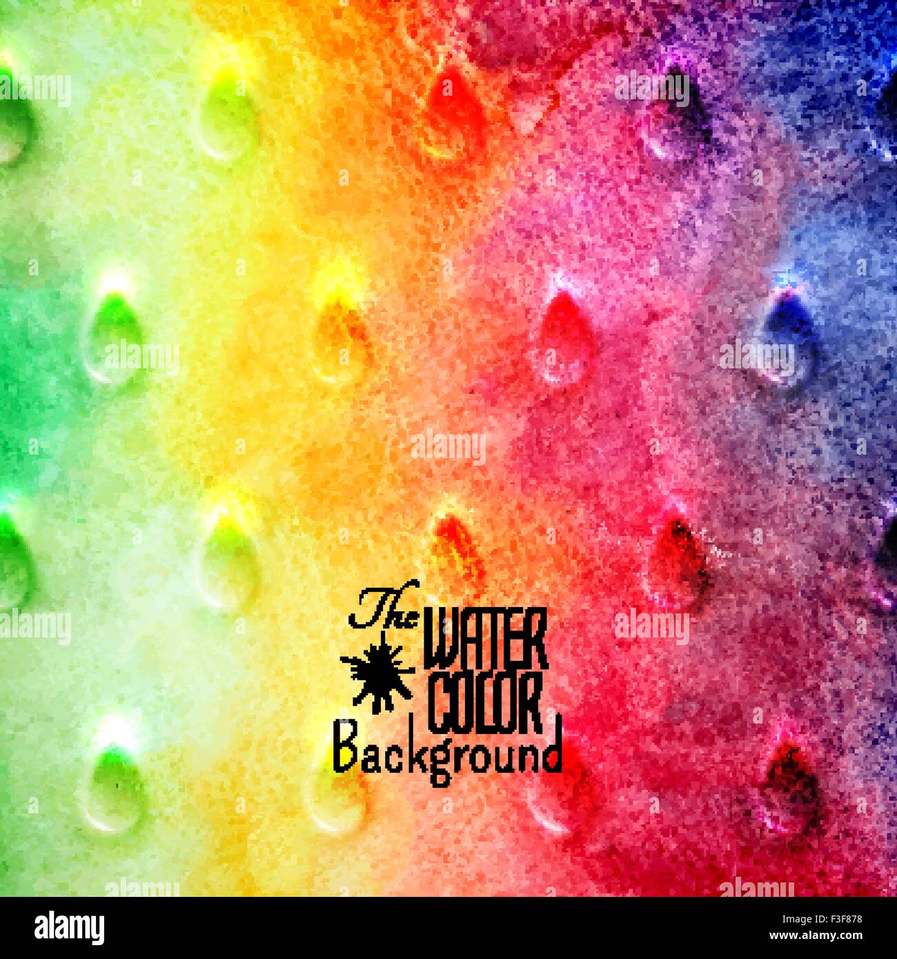 Abstract vector hand drawn rainbow color watercolor background Stock ...