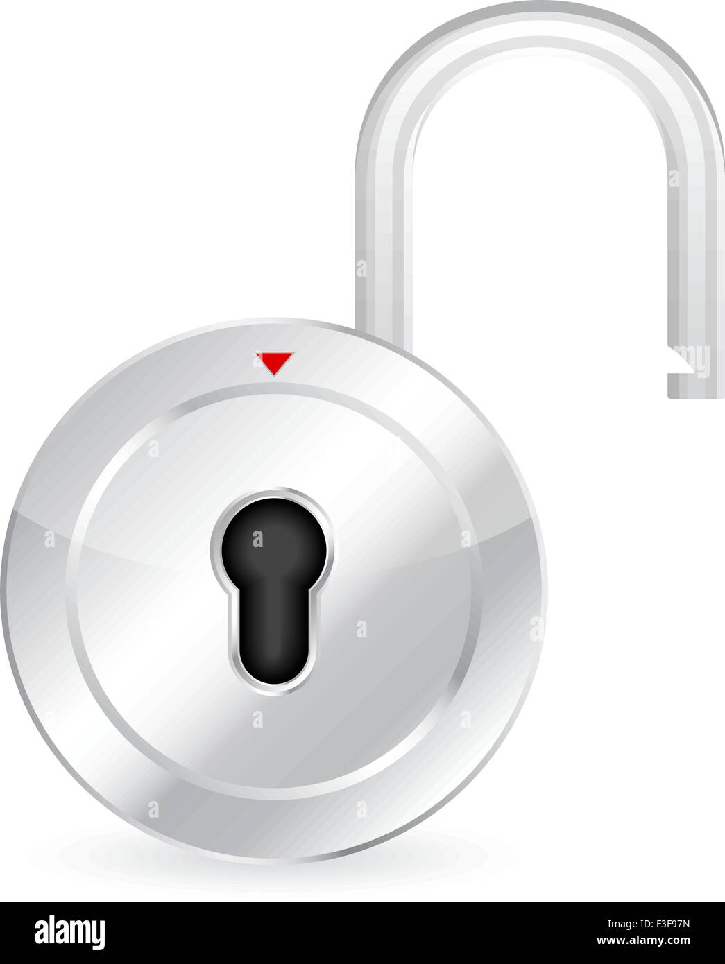 Open metal padlock isolated on a white background. Vector illustration ...