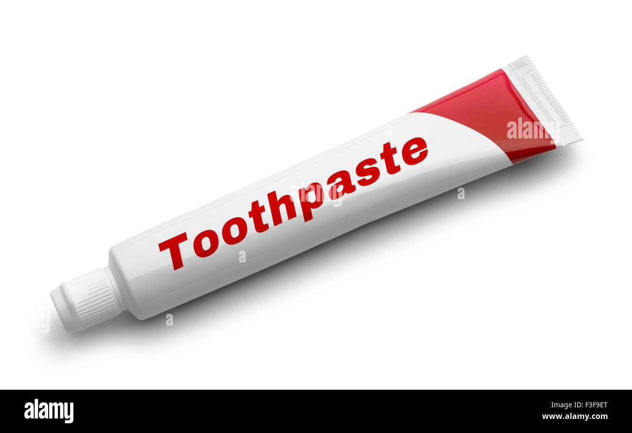 Red Tube of Toothpaste Isolated on White Background Stock Photo - Alamy