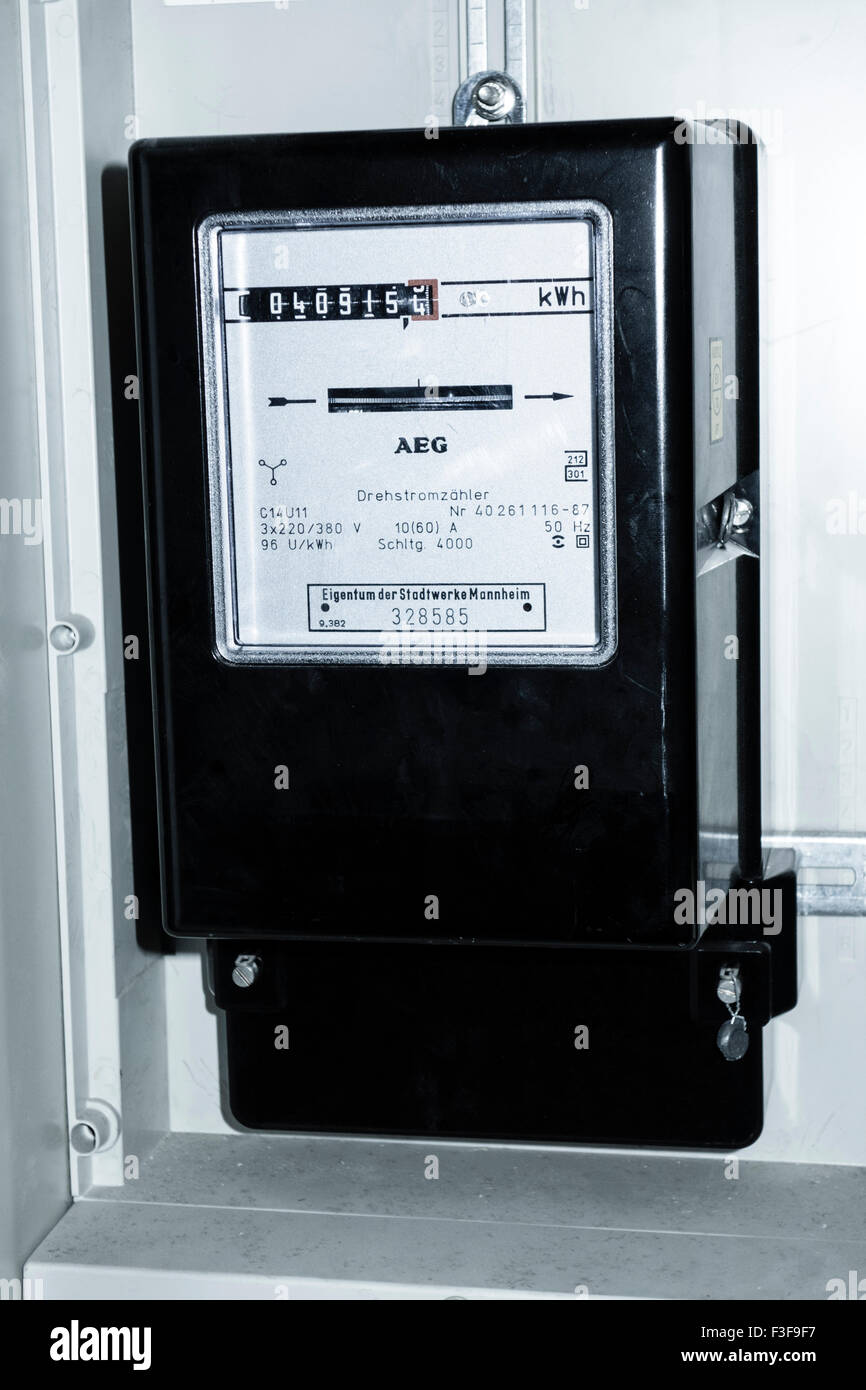Electricity meter in a German household Stock Photo - Alamy