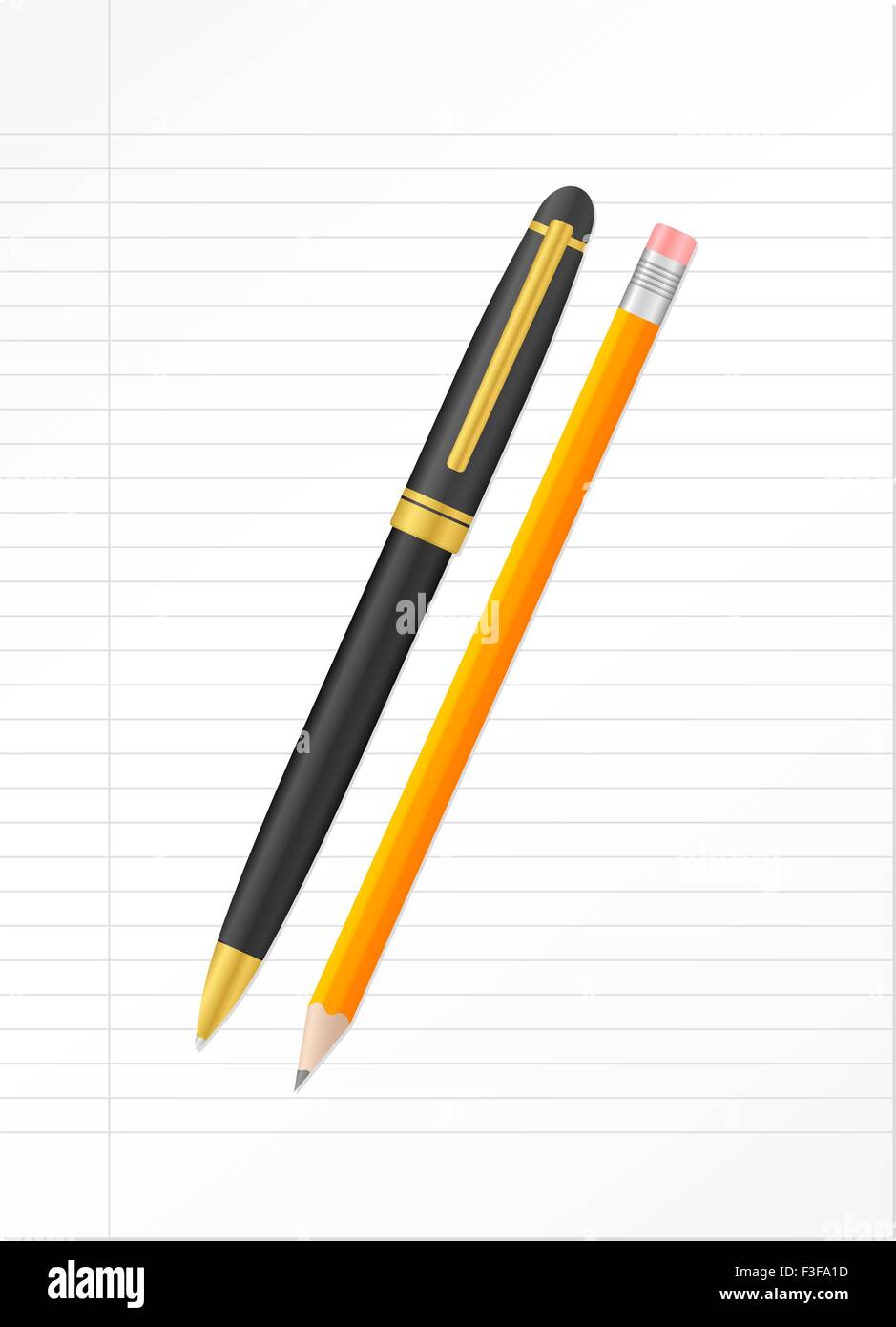 White pen on notepad Stock Vector Images - Alamy