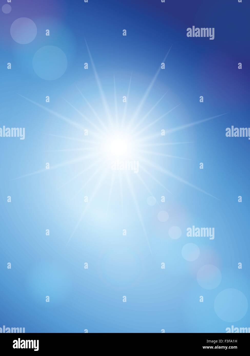 Sunbeam on a blue sky. Vector illustration Stock Vector Image & Art - Alamy