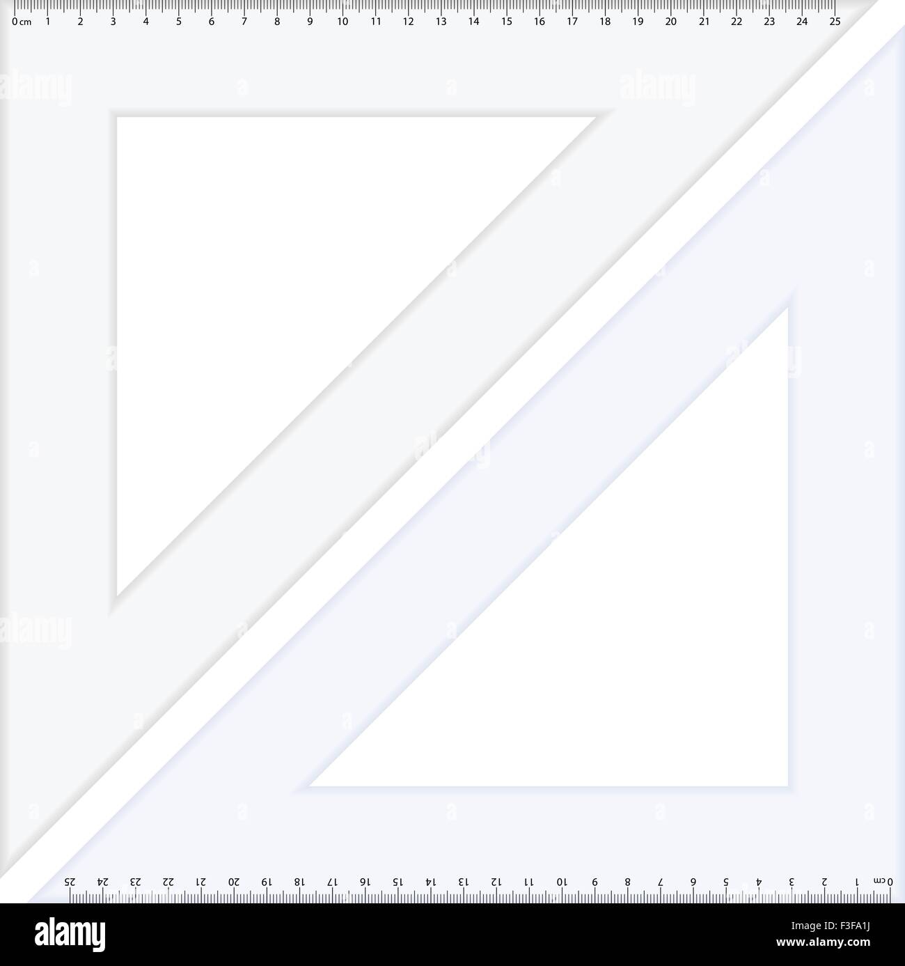 Triangle rulers on white background. Vector illustration Stock Vector ...