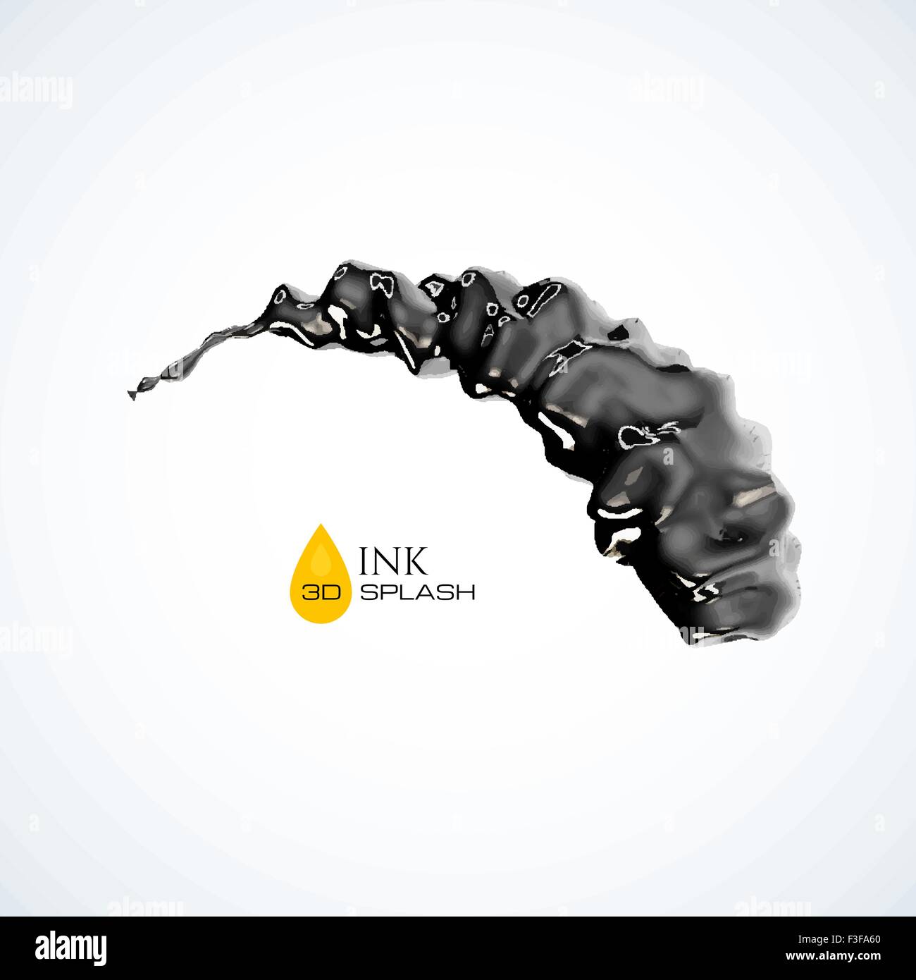 Black 3D ink or oil splash isolated on white Stock Vector Image & Art ...