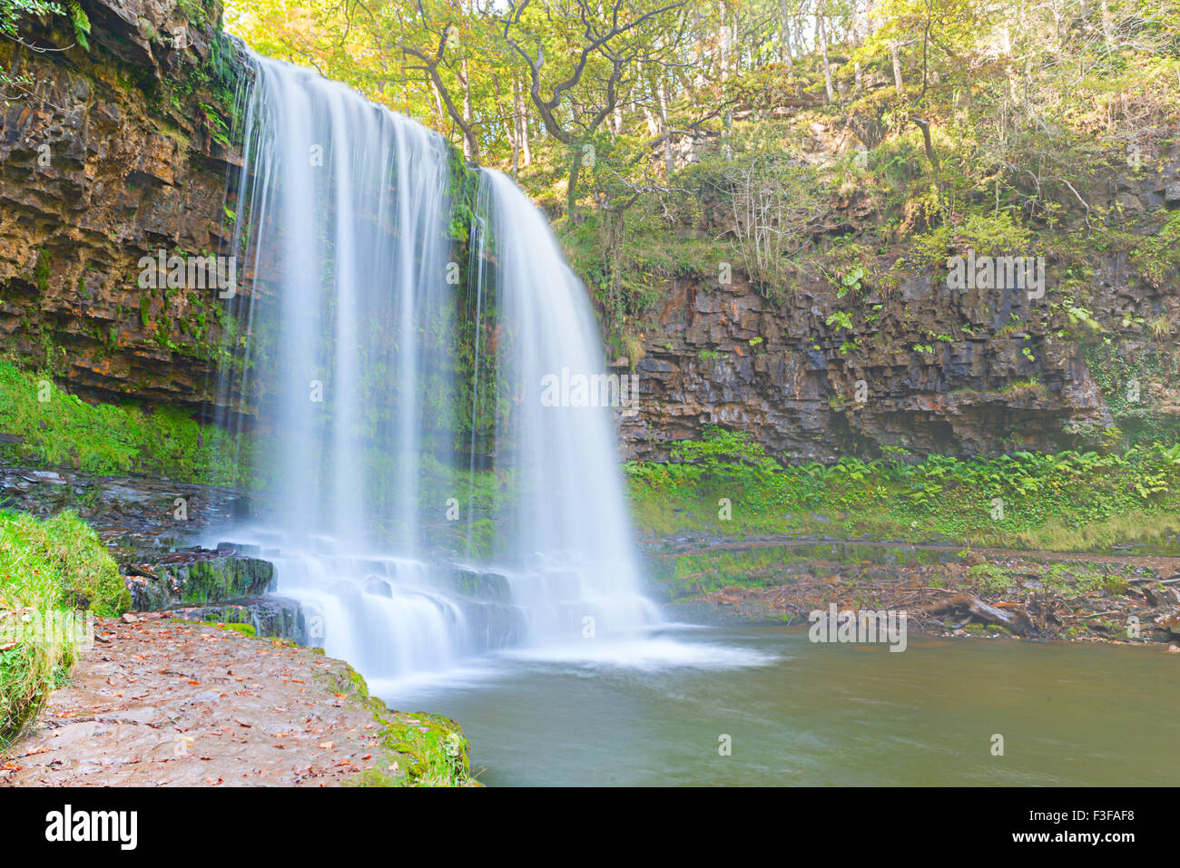 Image of the Sgwd yr Eira waterfall in the Brecon Beacons in Wales UK Stock Photo - Alamy