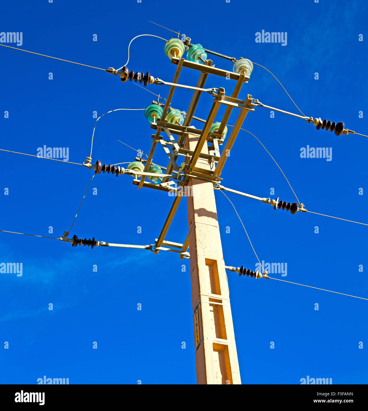 utility pole in africa morocco energy and distribution pylon Stock ...