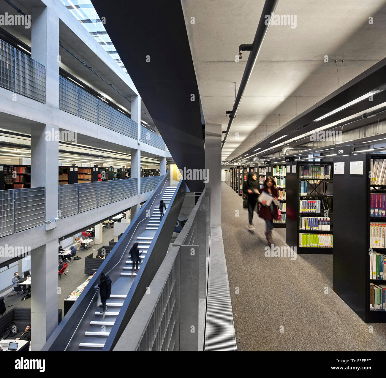 Circulation route in library and central staircases. Greenwich School ...