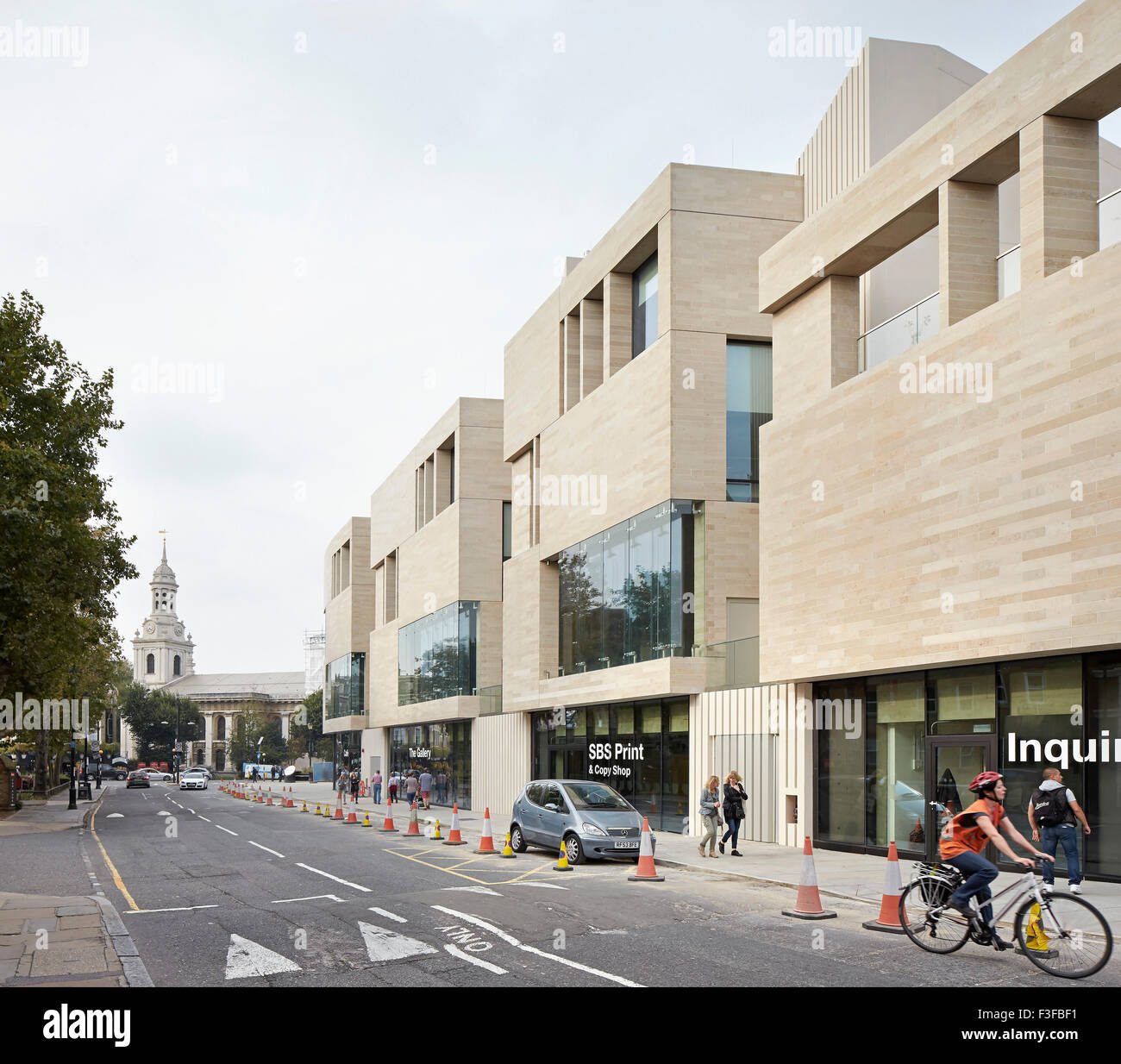 Perspective of building facade in urban context. Greenwich School of ...