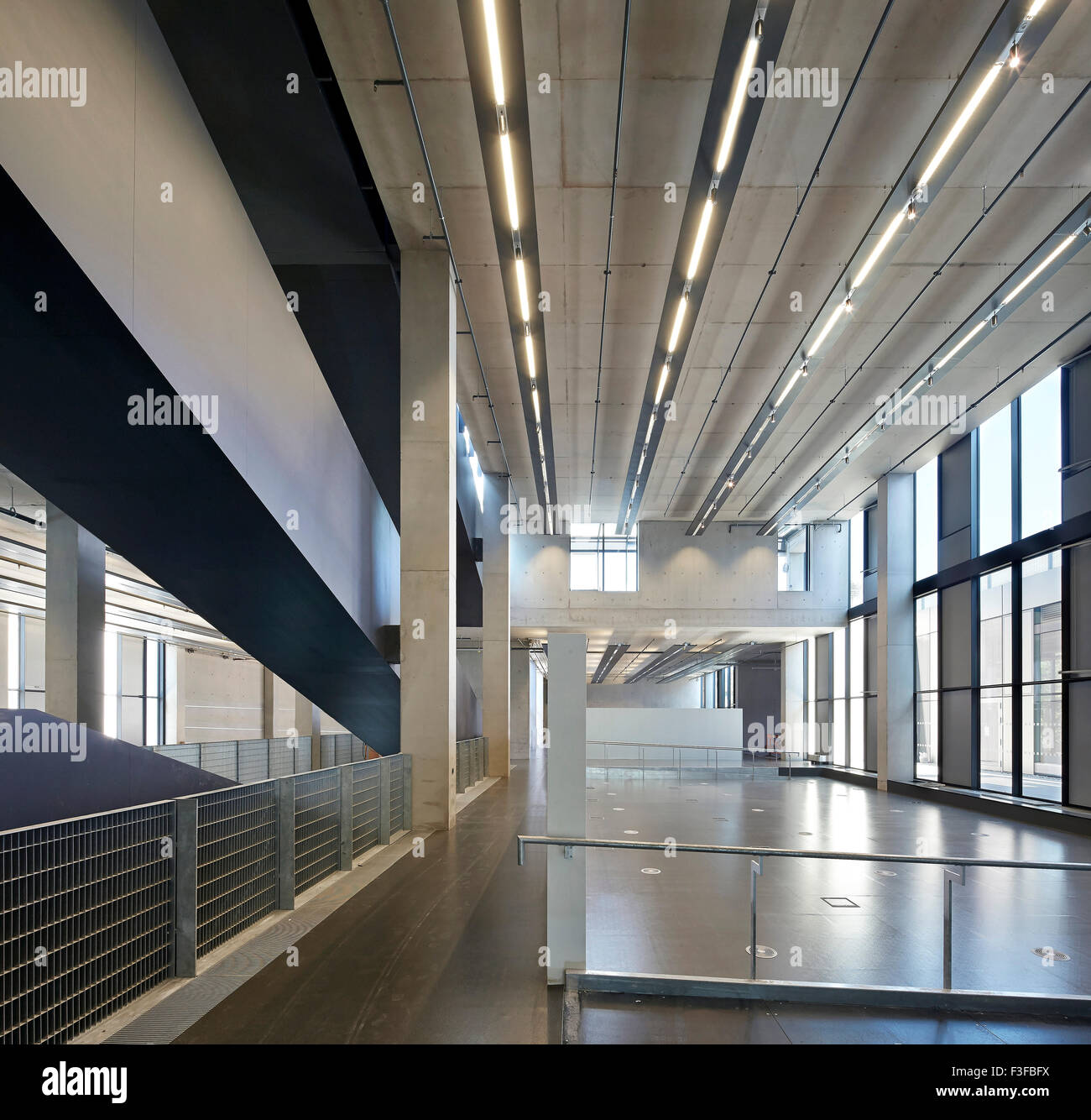 Unfurnished crit area with staircase. Greenwich School of Architecture ...