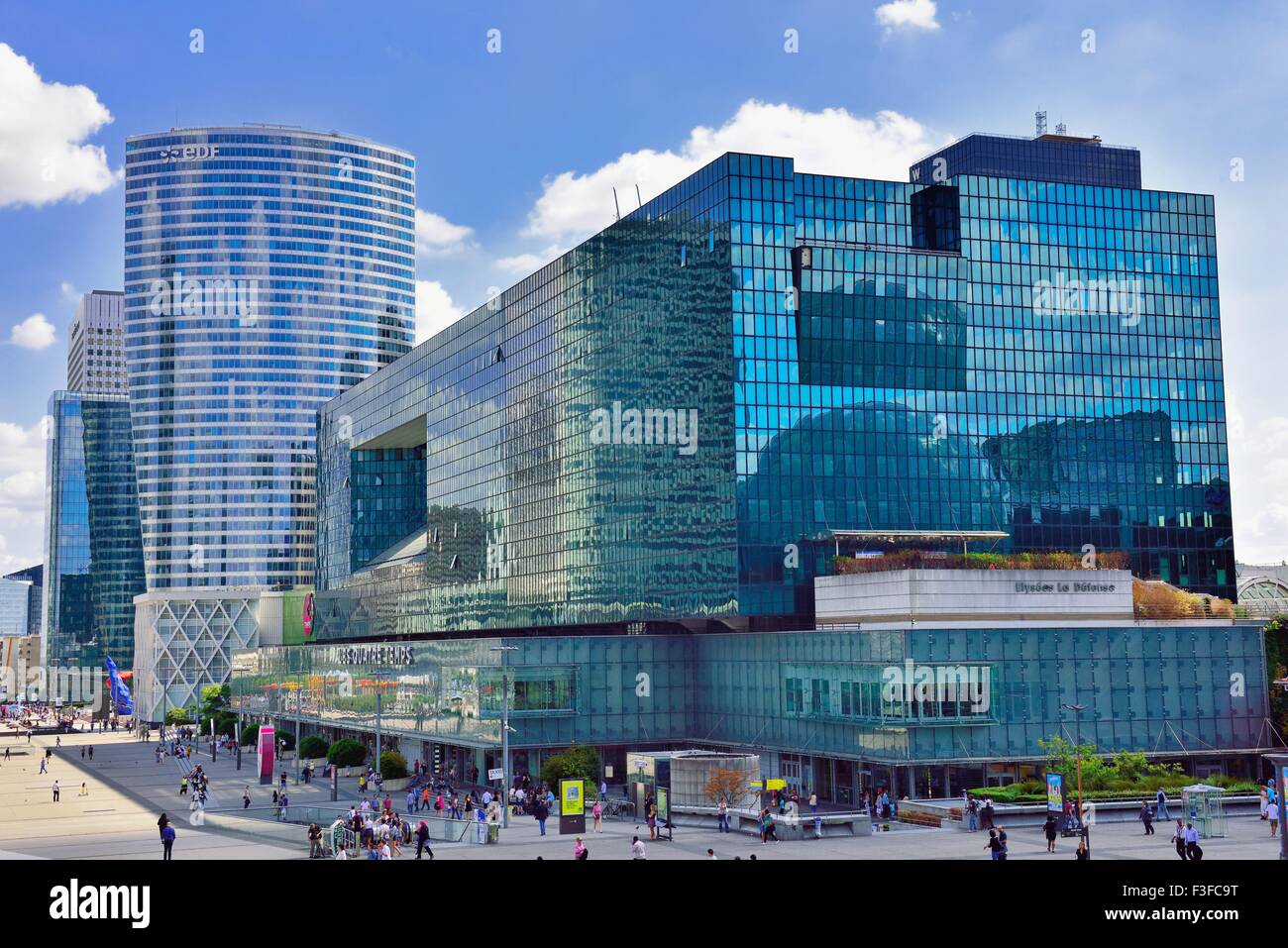 Office buildings with glass facades in La Defense, Nanterre, Paris ...
