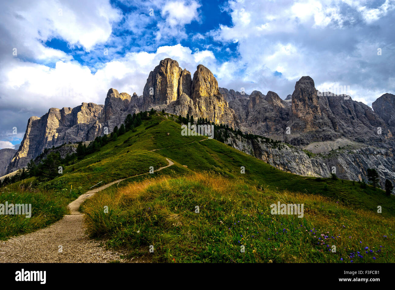 Sella Group, seen from Gardena Pass, Dolomites, Italy Stock Photo - Alamy