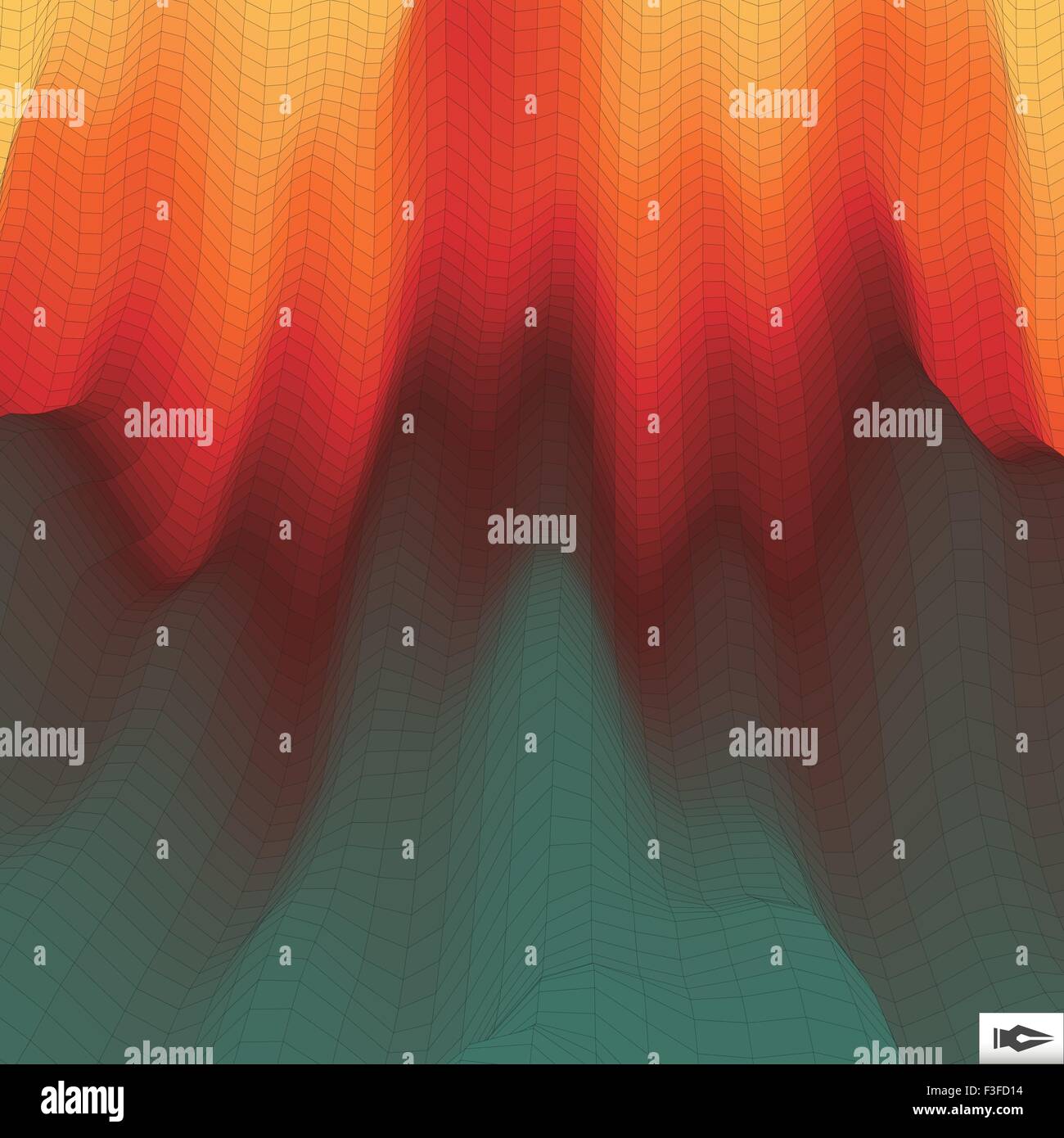 Fire Vector Background. Mosaic. Abstract Mesh Illustration. Design ...