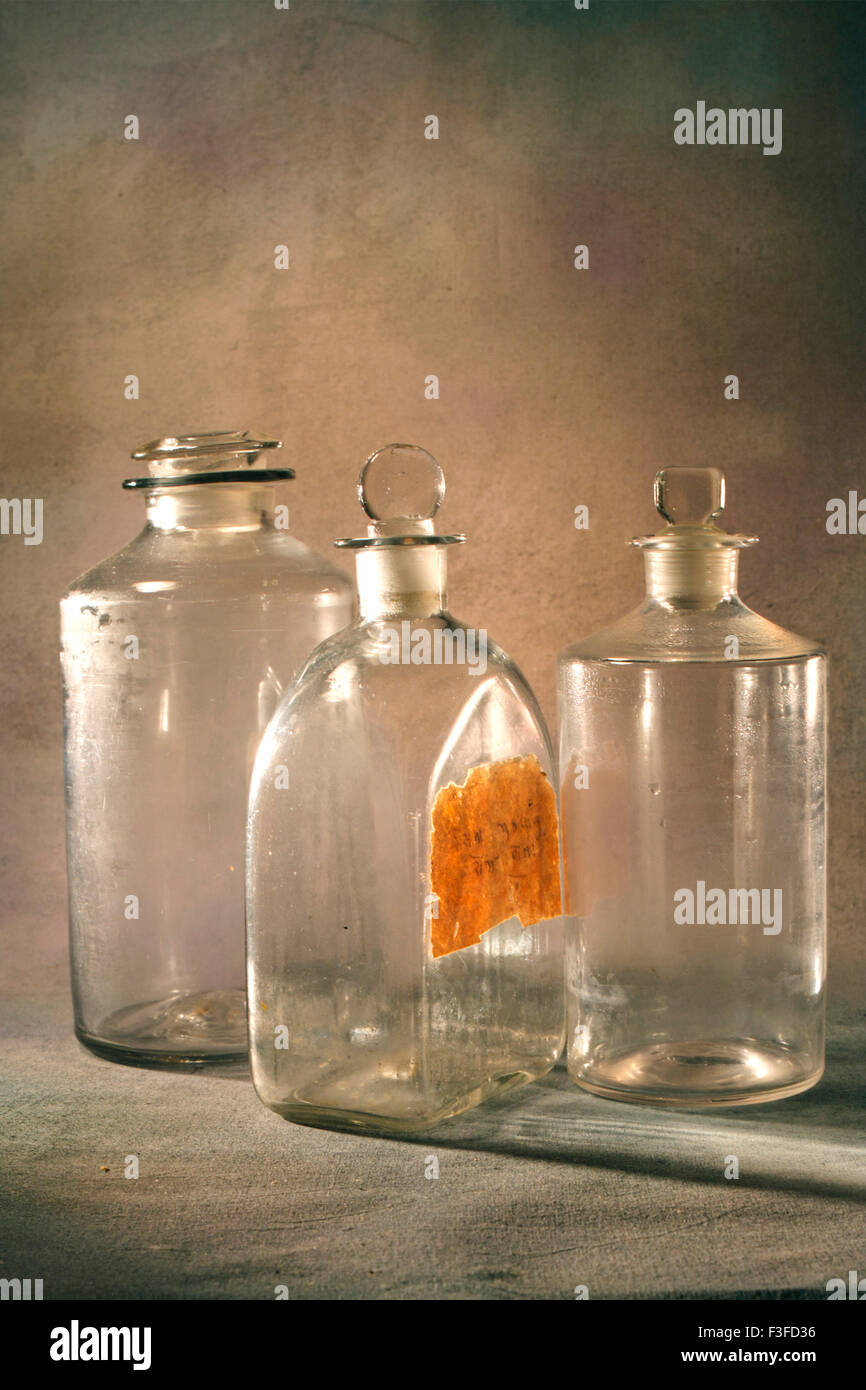 Art classic glass works bottle with abstract background Stock Photo - Alamy