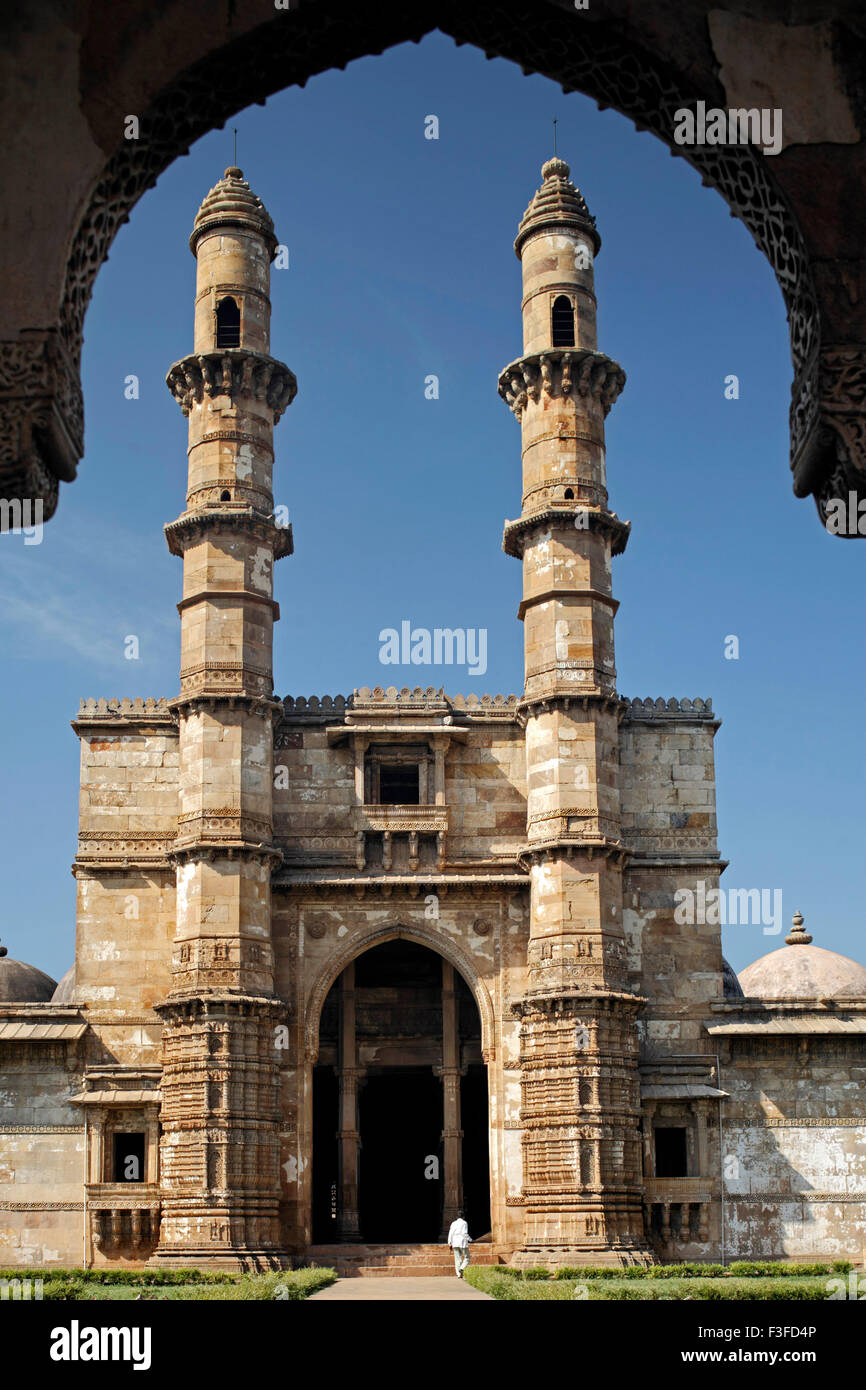 Jama masjid Champaner Pawagadh ; Panchmahal at Baroda ; Gujarat ; India ...