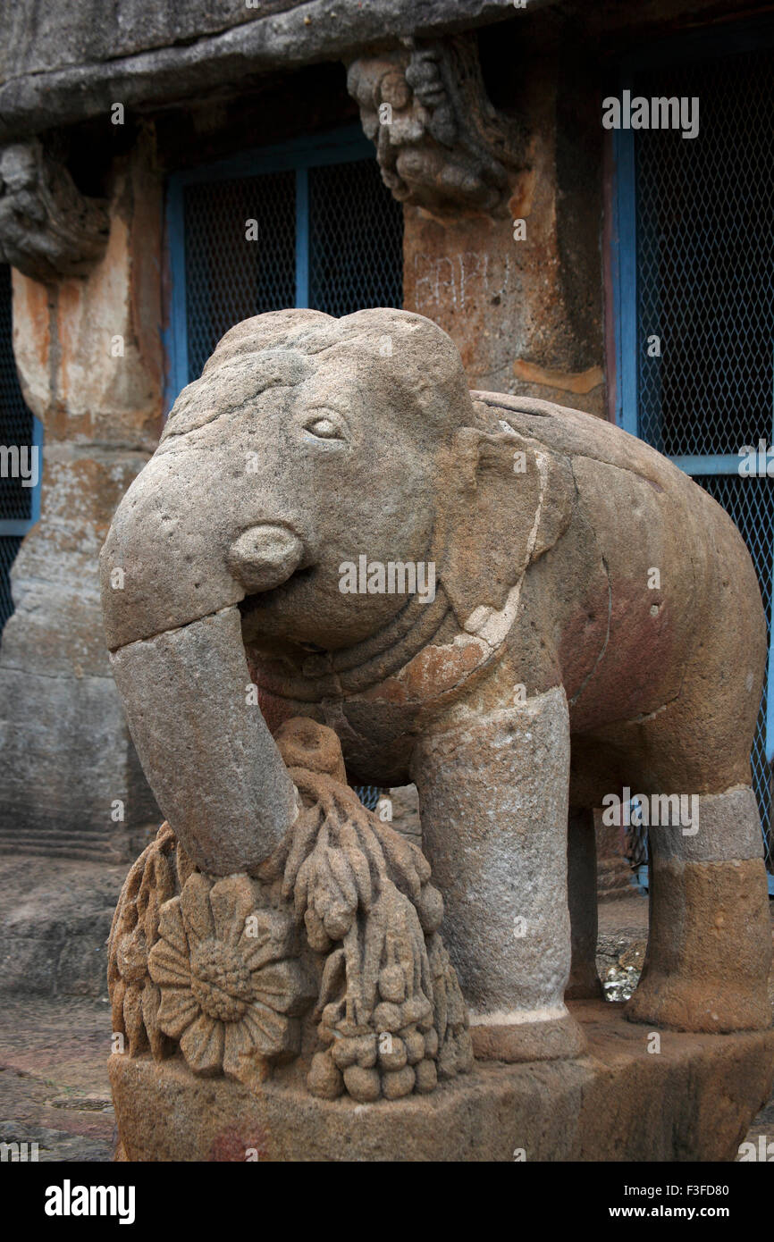 Statue of elephant in heritage Buddhist excavated site ; Udayagiri 1st ...