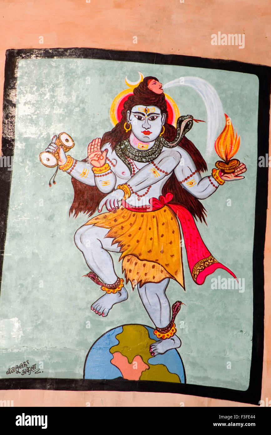 Mural painting hindu lord shiva hi-res stock photography and images - Alamy
