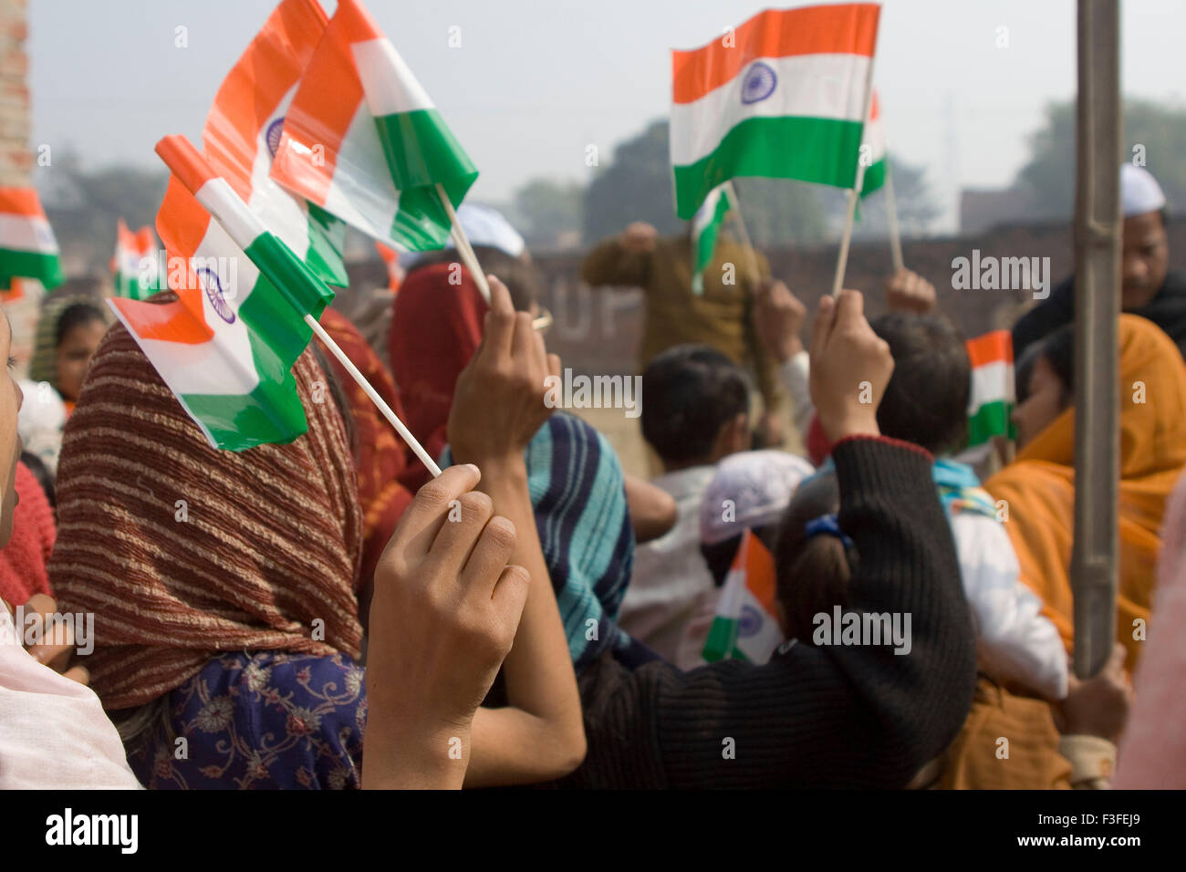 Muslim children with Indian flag on republic day 26th January in ...