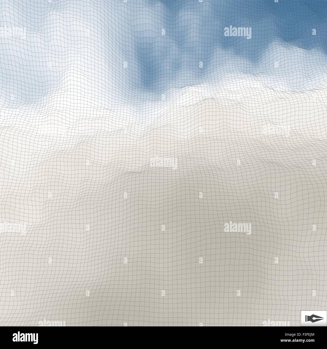 Blue Sky With Clouds. Mosaic. Abstract Mesh Background. 3d Vector ...