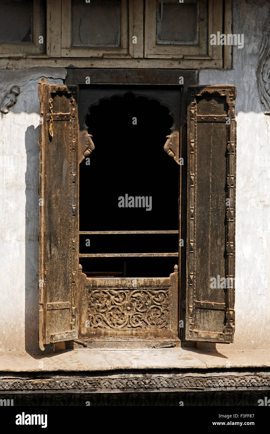 Peshwa Vishrambag wada window ; Pune ; Maharashtra ; India Stock Photo ...