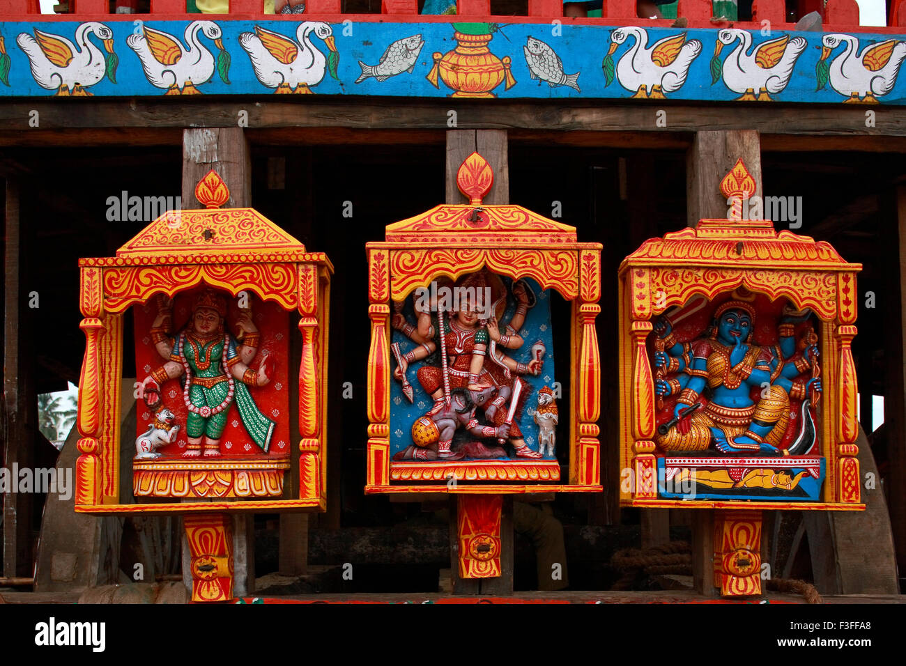 Goddess statues on Rath yatra or Cart festival of Jagannath ; Puri ...