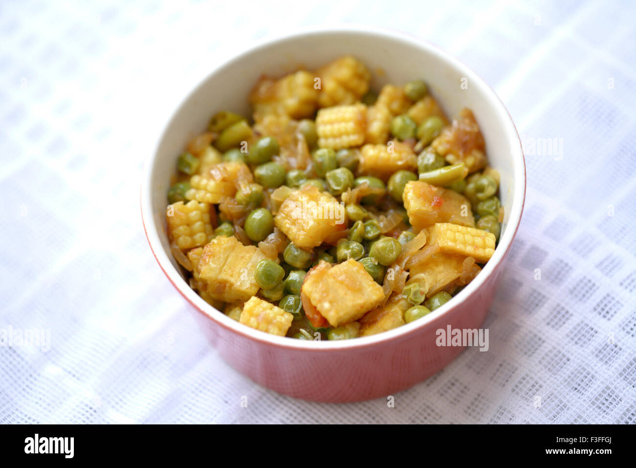 Vegetarian; Mixed vegetable of Baby corn ; Green peas ; tomato and ...