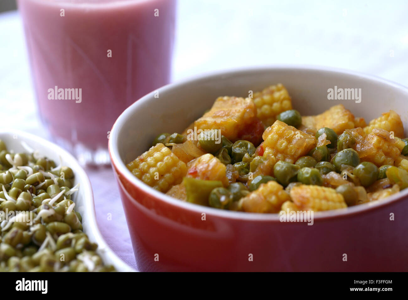 Vegetarian; Mixed vegetable of Baby corn ; Green peas ; tomato and ...