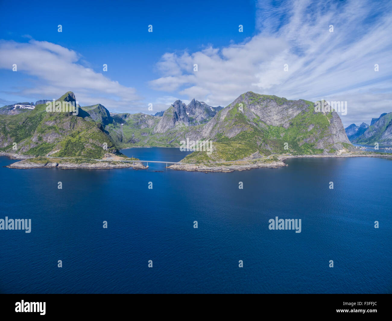 Aerial view coastal island peaks hi-res stock photography and images ...