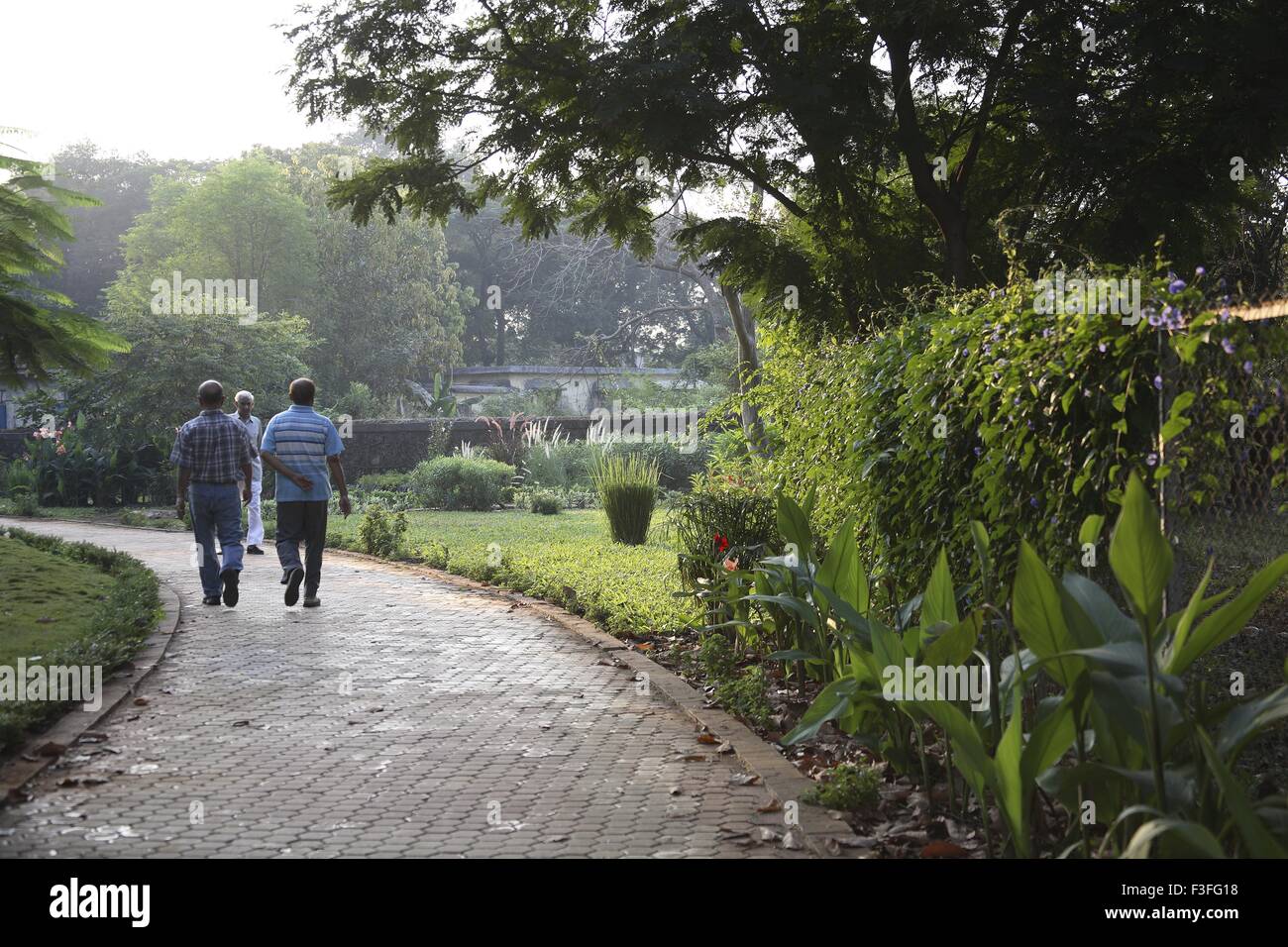 Jogging ; people taking morning walk ; walking track at Bara Bangla ...