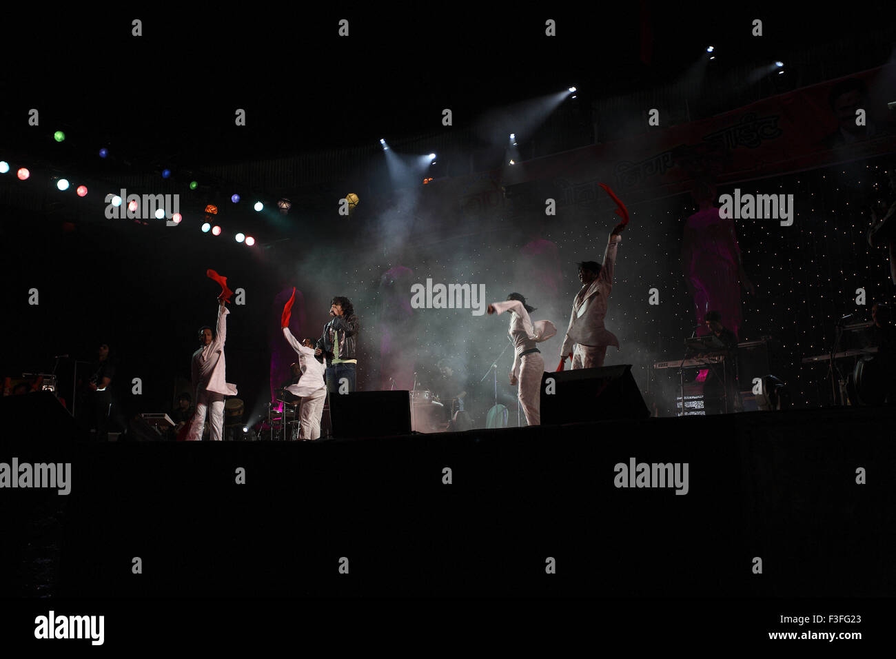 Stage show by Sonu Nigam at Dadoji Konddeo Stadium ; during Thane ...