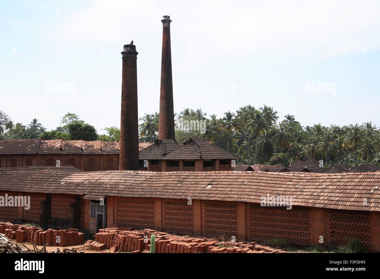 tile factory chimney, Kerala, India, Asia Stock Photo - Alamy