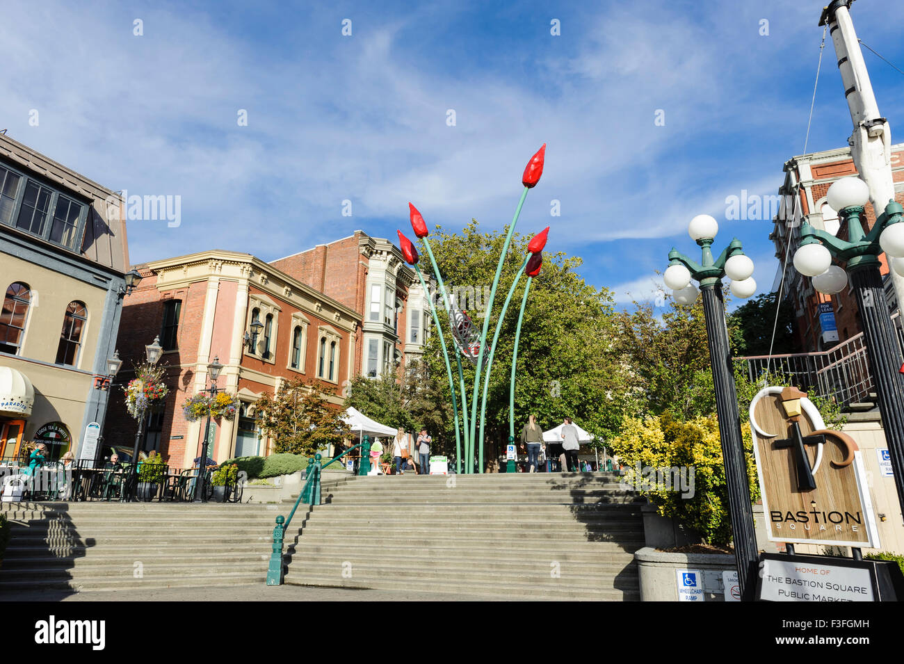 Bastion square summer victoria british columbia hi-res stock ...