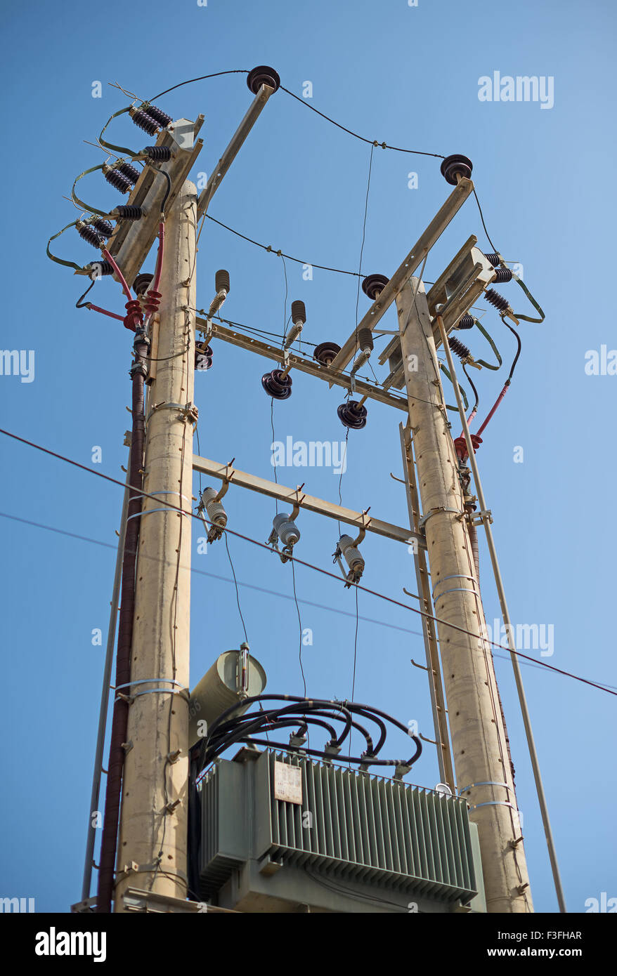 Voltage transformers on the street Stock Photo - Alamy