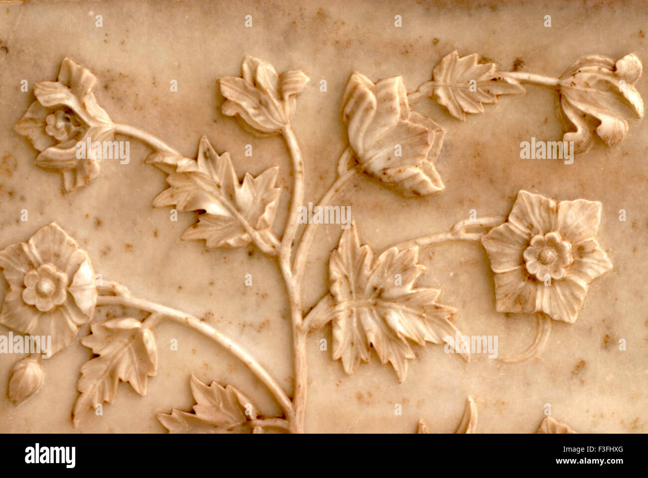 Floral patterns on Taj mahal ; Agra ; Uttar Pradesh ; India Stock Photo ...