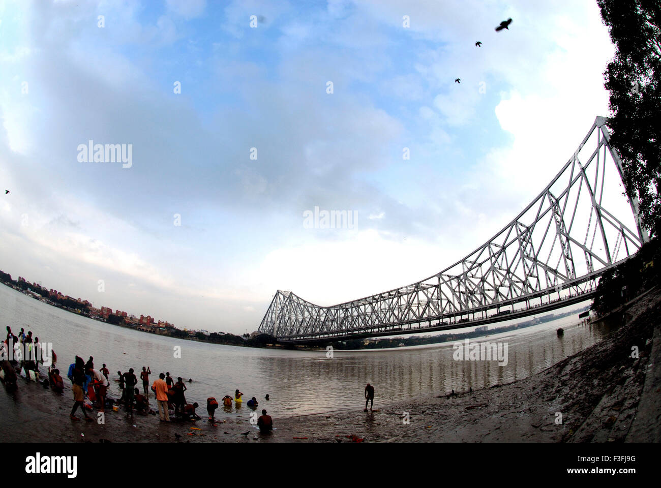 Jagannath ghat ; Howrah bridge ; Calcutta ; West Bengal ; India Stock ...