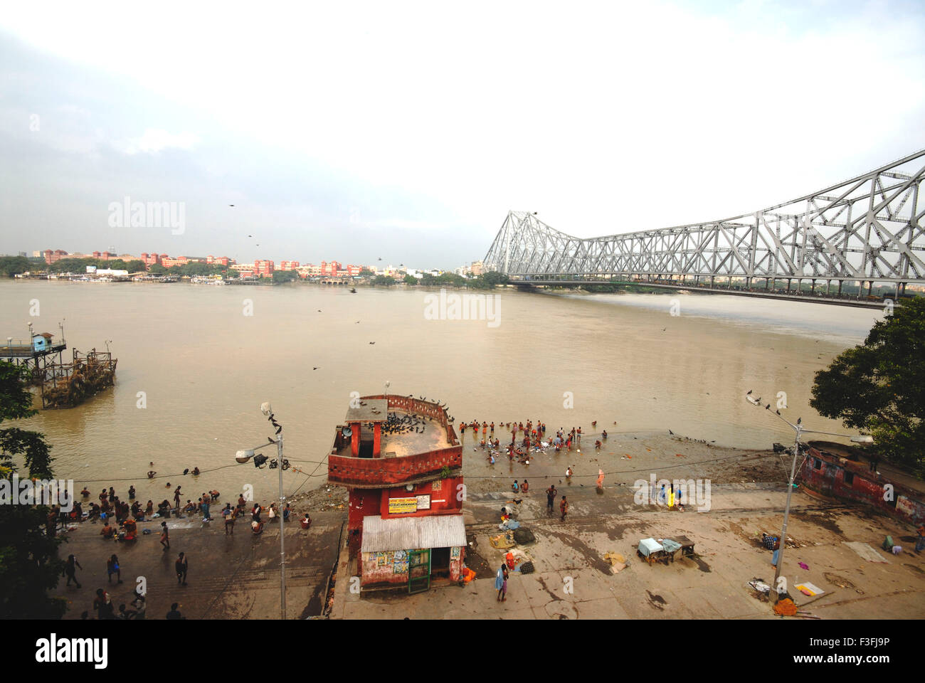 Jagannath ghat ; Howrah bridge ; Calcutta ; West Bengal ; India Stock ...