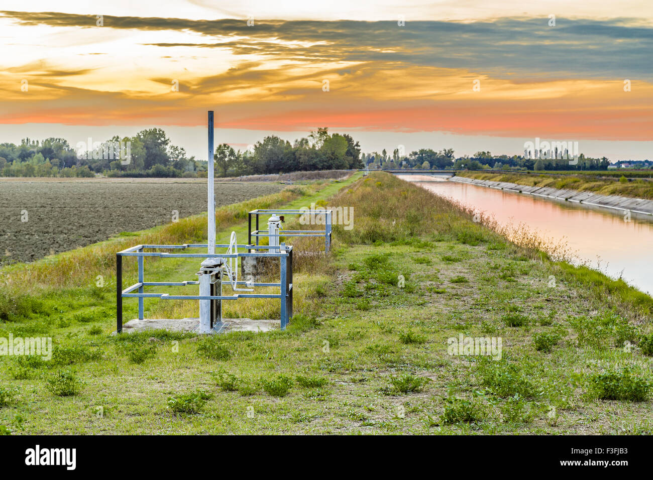 Gears and operating means to manage channel to divert river water for ...