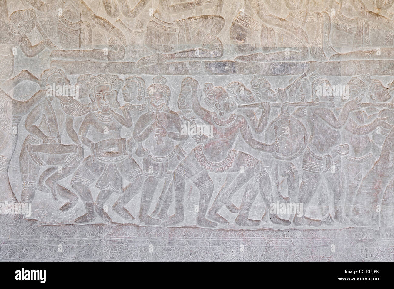 Bas reliefs on the eastern gallery of Angkor wat, Cambodia Stock Photo ...