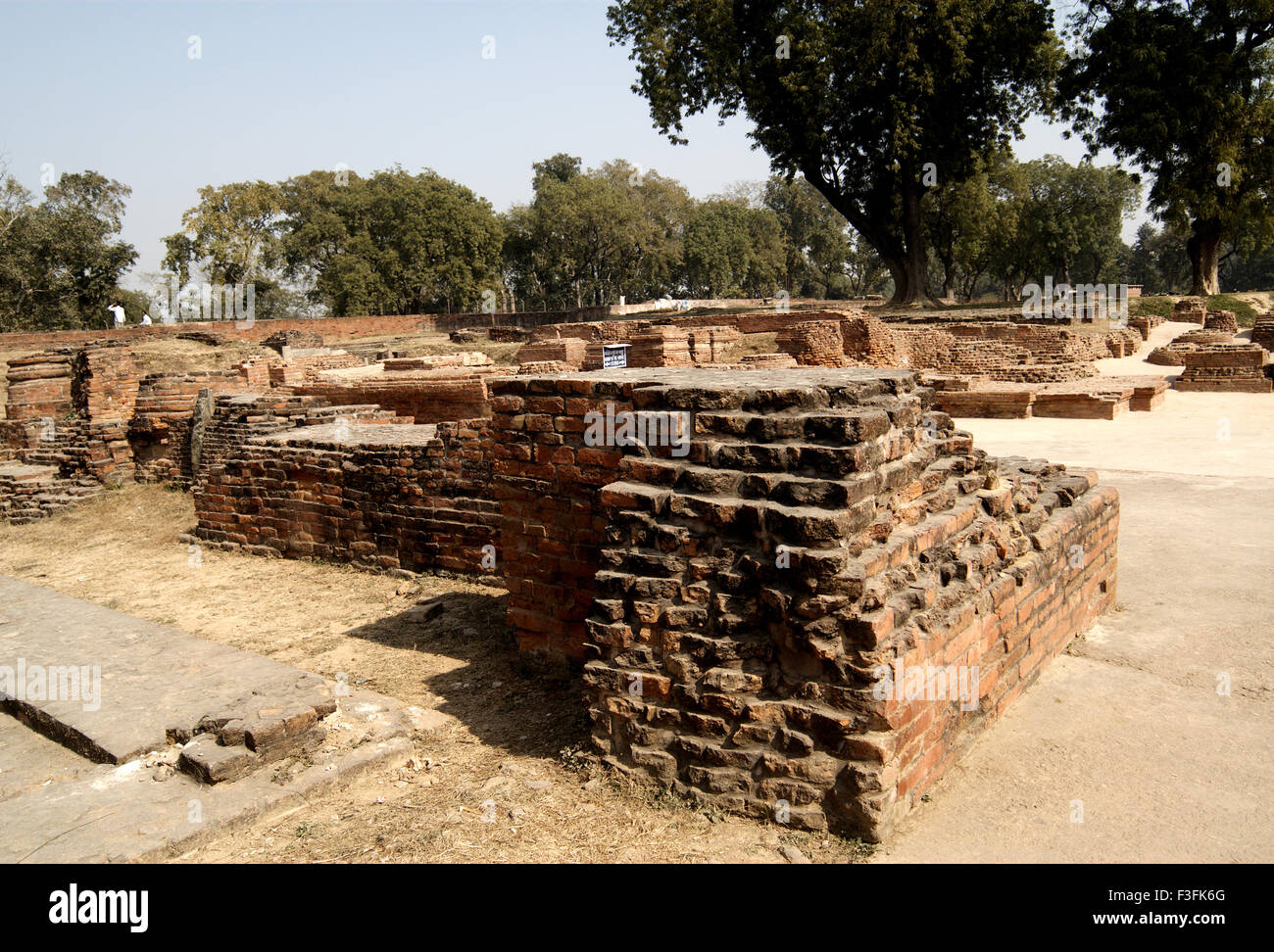 The ruins of Sarnath ; where Lord Gautam Buddha lived near the Dhamekh ...