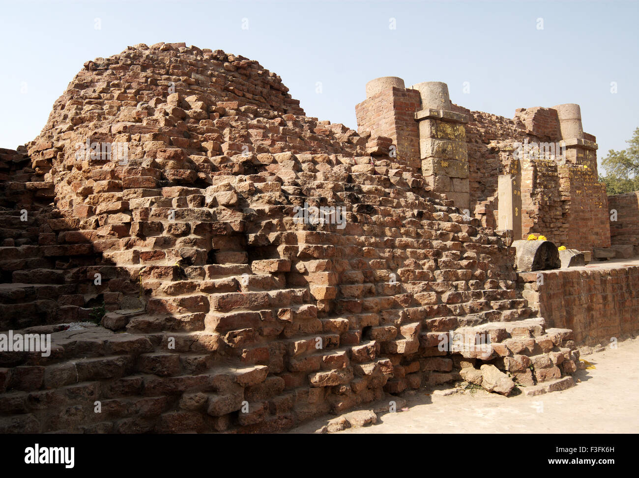 The ruins of Sarnath ; where Lord Gautam Buddha lived near the Dhamekh ...