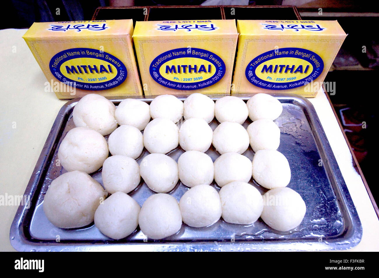 Rasogollaat mithai sweet shop ; Calcutta ; West Bengal ; India Stock ...