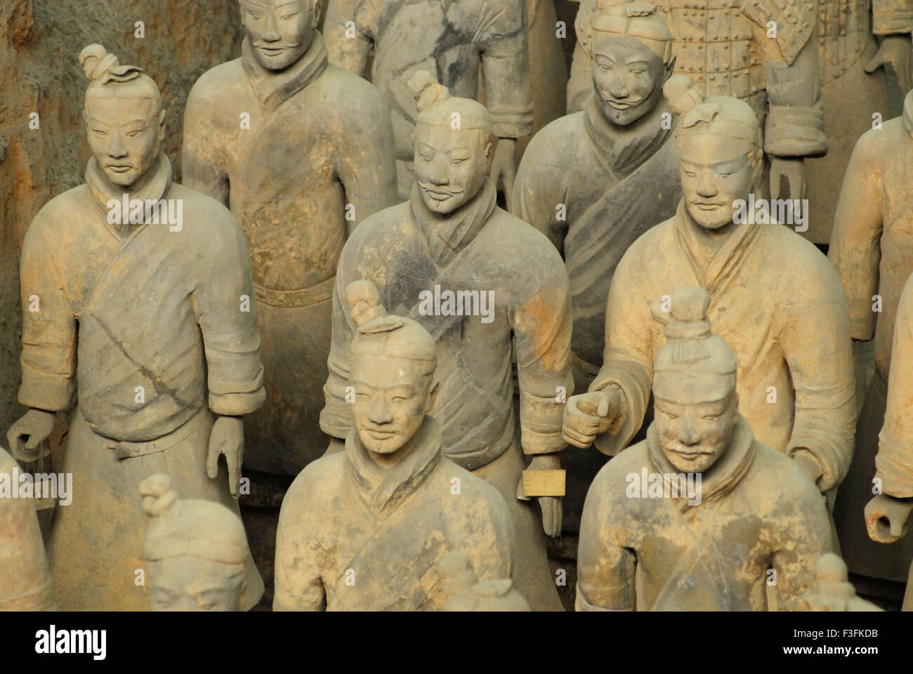 Statues of Terracotta warriors in pit 1 ; Terracotta army ; Qin Dynasty ...
