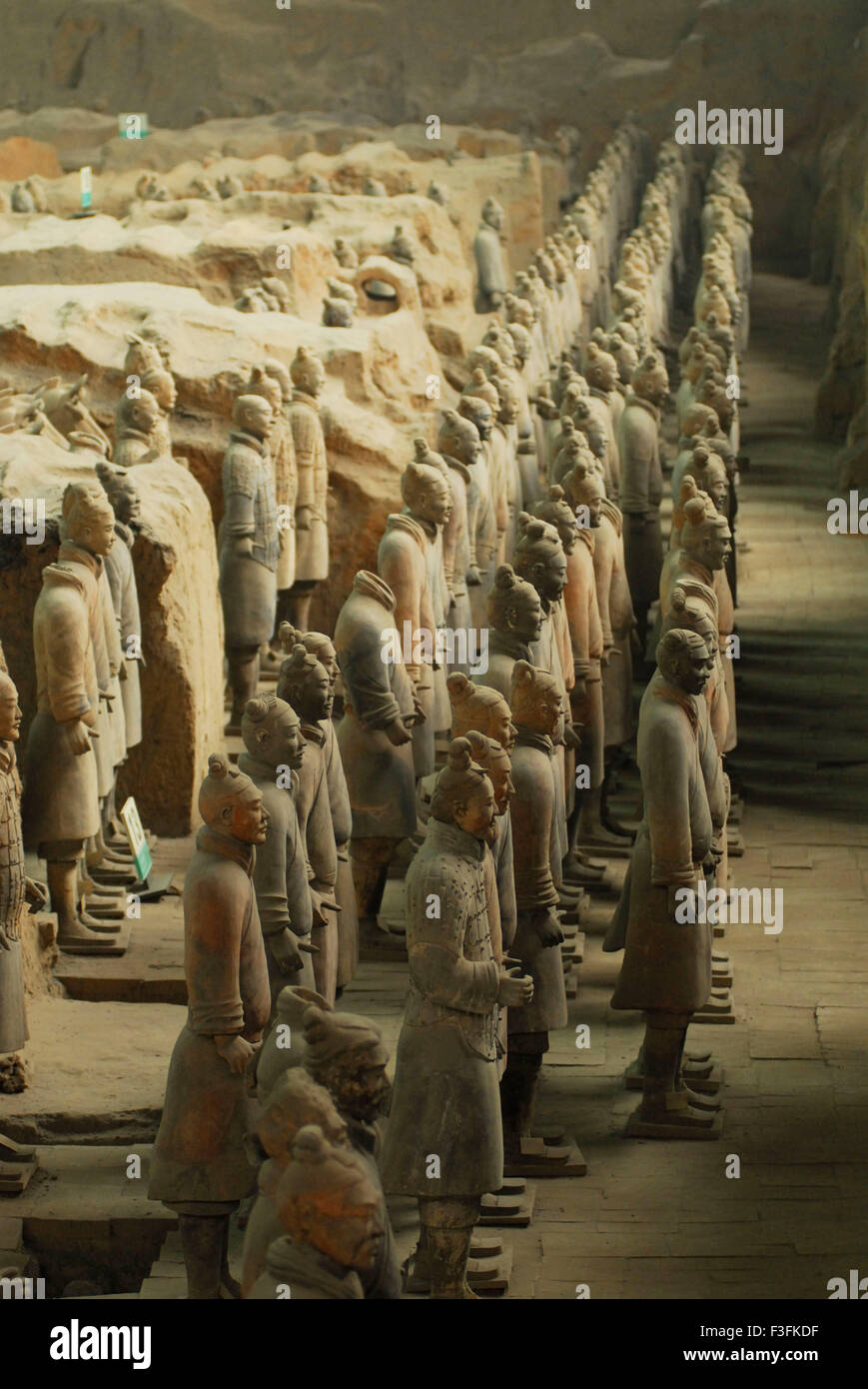 Statues of Terracotta warriors in pit 1 ; Terracotta army ; Qin Dynasty ...