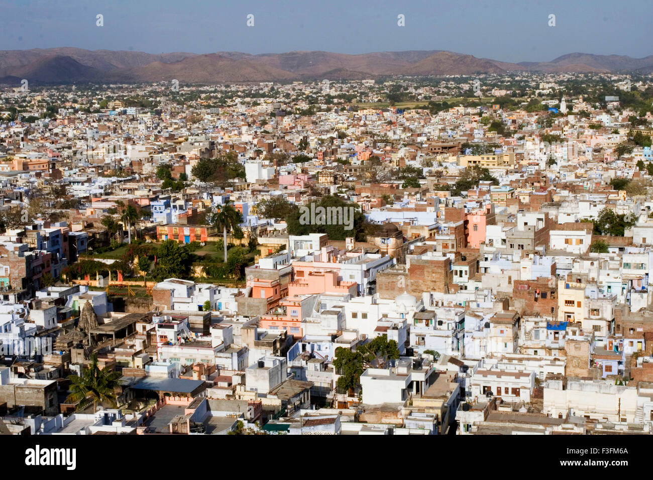 old city ; white city ; Udaipur ; Rajasthan ; India ; Asia Stock Photo ...