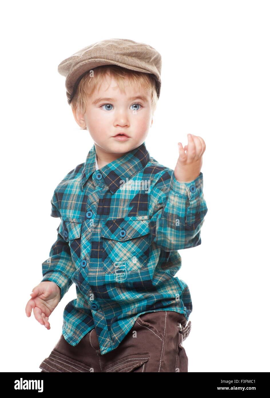 Cute funny little boy isolated on white Stock Photo - Alamy
