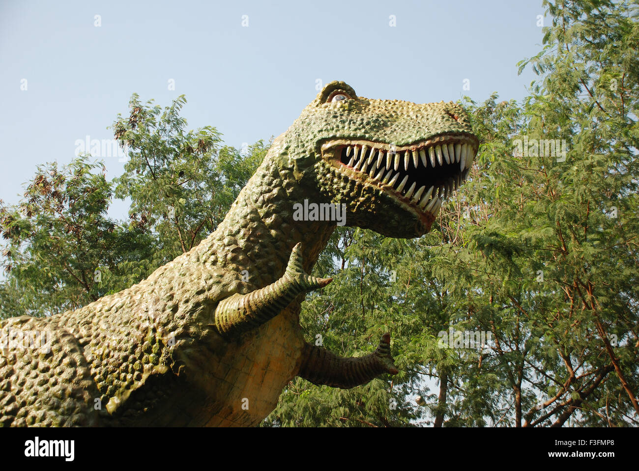 Dinosaur statue ; Science City ; Calcutta ; Kolkata ; West Bengal ...